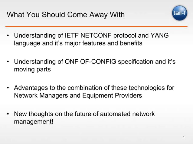 OpenFlow Switch Management using NETCONF and YANG | PPTX
