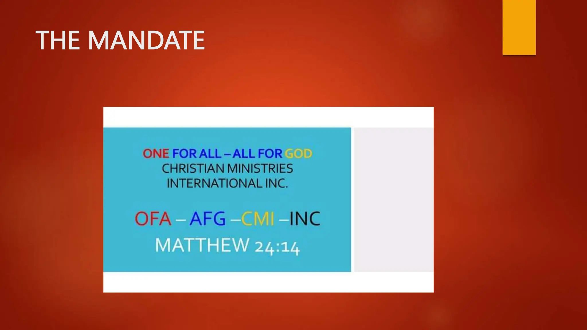 OFA AFG global ministry vision and mandate | PPTX