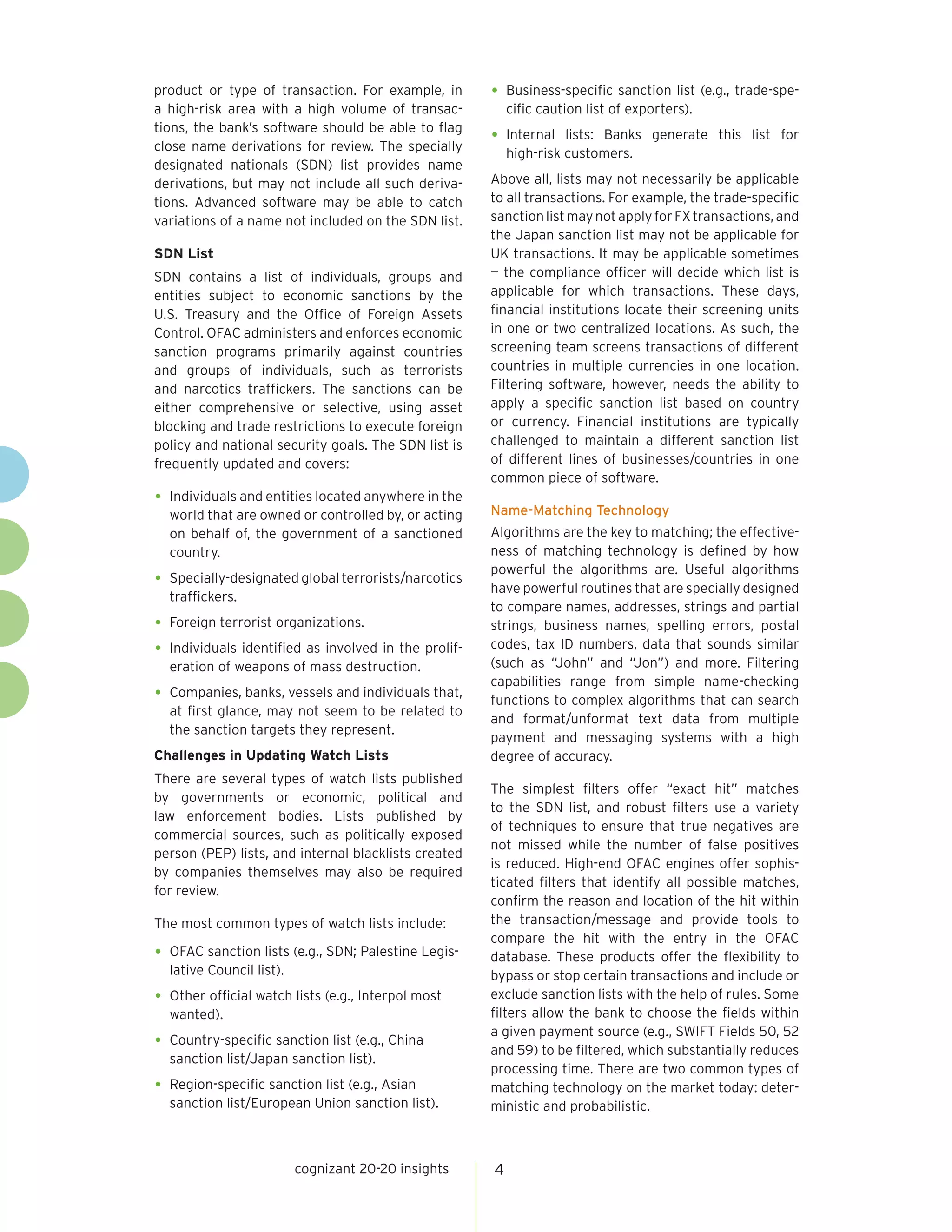 OFAC Name Matching and False-Positive Reduction Techniques | PDF