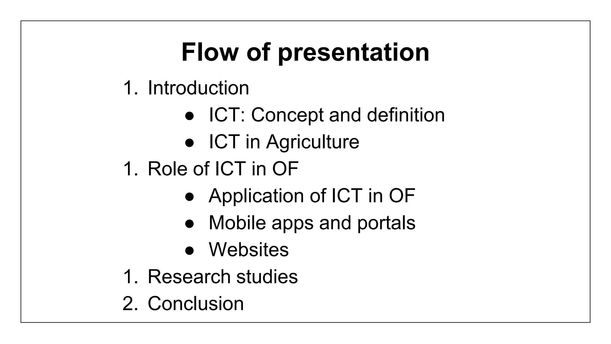 Role and applications of ICT in Organic Farming | PPTX | Agriculture ...