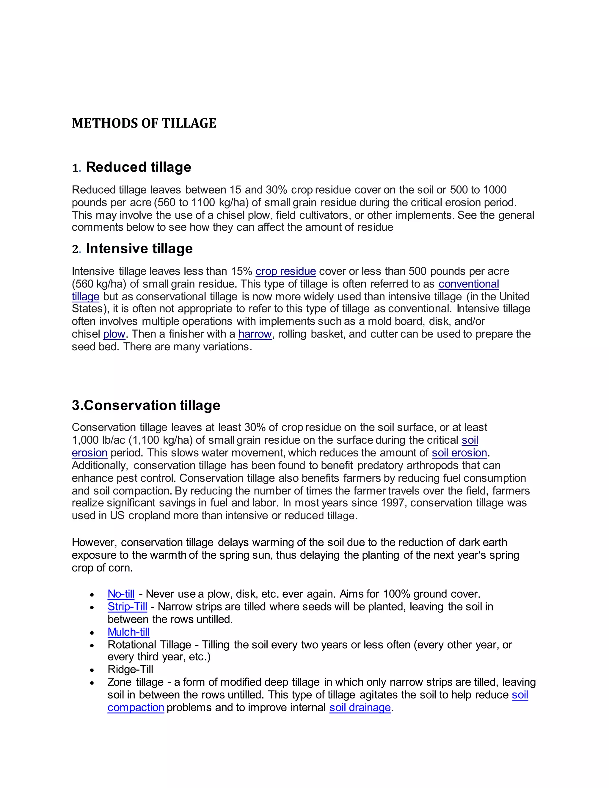 tillage | DOCX | Agriculture | Industries