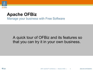 Apache OFBiz: Real-World Open Source Java Platform ERP | PPT