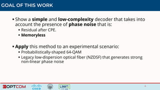 Low-Complexity Non-Linear Phase Noise Mitigation Using a Modified Soft-Decoding Strategy | PPT
