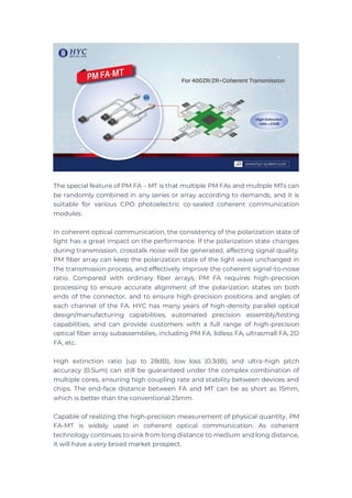 OFC2023 Preview Fiber Array Subassemblies for Coherent and Silicon ...