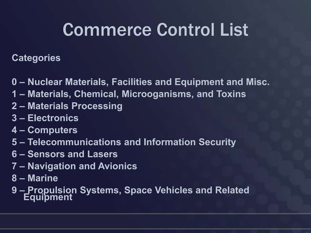 Preparing for Compliance and Enforcement Under Export Control Reform | PPT