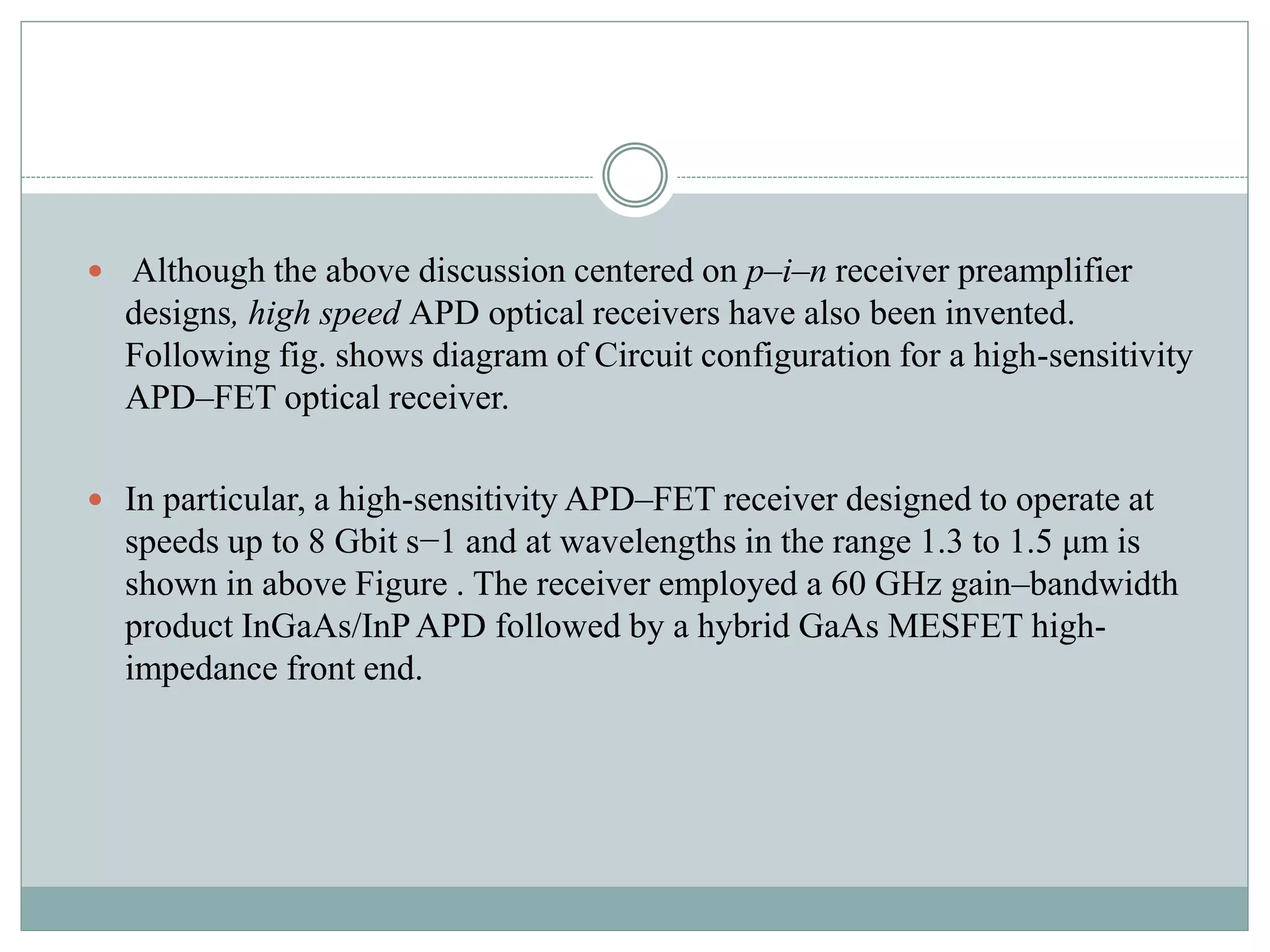 Receiver structures(optical communication) | PPTX