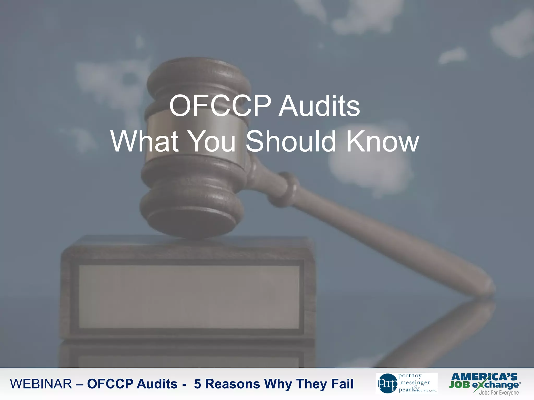 OFCCP Audits - 5 Reasons They Fail | PPT