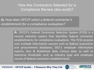 OFCCP Audits - 5 Reasons They Fail | PPT
