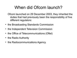Ofcom | ODP | Telecommunications Industry | Industries