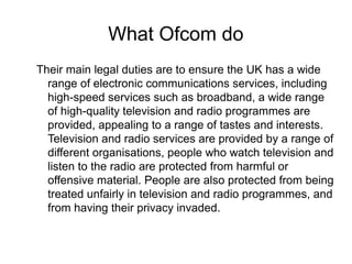 Ofcom | ODP | Telecommunications Industry | Industries