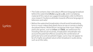 Ofcom music videos | PPT
