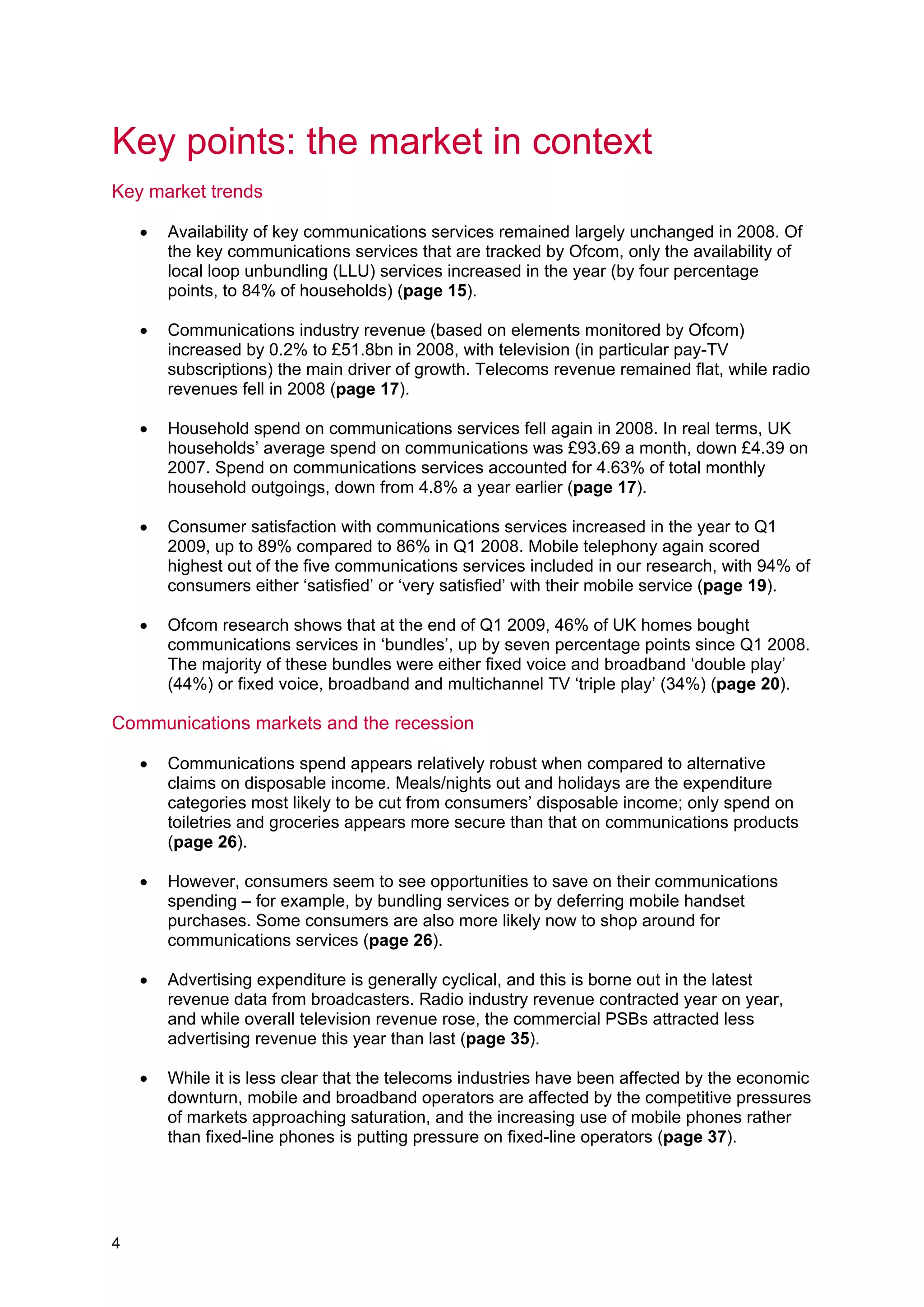Ofcom - The Communications Market in UK 2009 | PDF