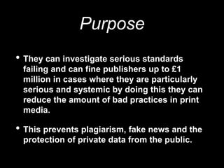 Ofcom and ipso miss crader | PPTX