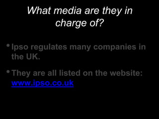 Ofcom and ipso miss crader | PPTX