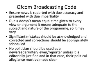 Ofcom broadcasting code new | PPT