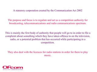 Ofcom powerpoint | PPTX | Business | Business and Finance
