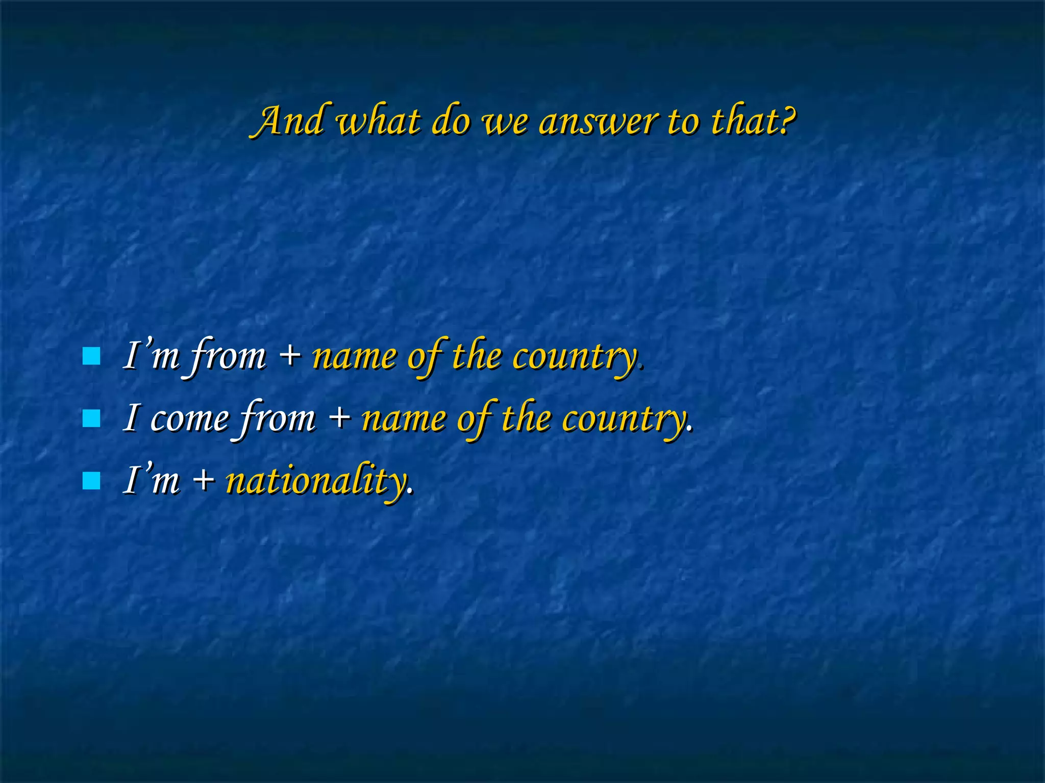 Of Countries, Nationalities And Languages | PPT