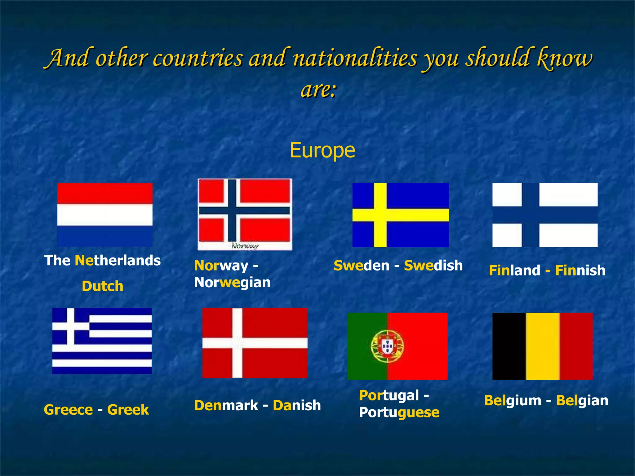 Of Countries, Nationalities And Languages | PPT