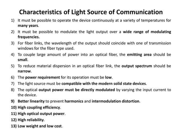 OFC PPT Optical Sources Unit 5-4-23.pptx | Physics | Science