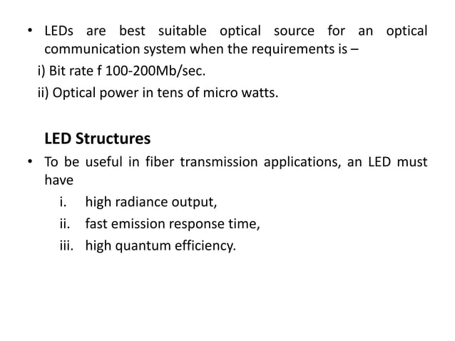 OFC PPT Optical Sources Unit 5-4-23.pptx | Physics | Science