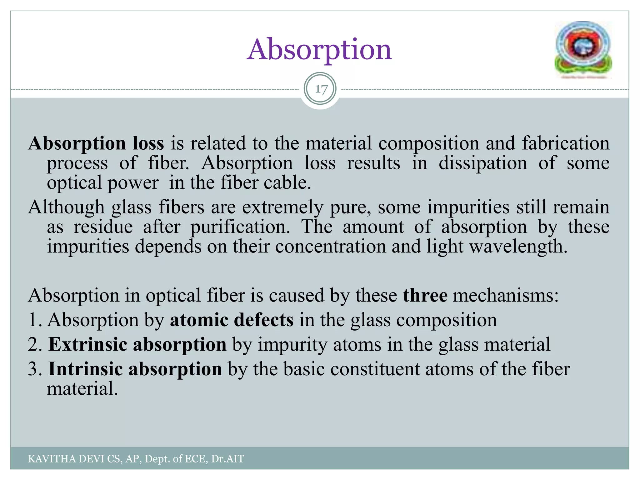 Transmission Characteristics of optical fiber | PPT