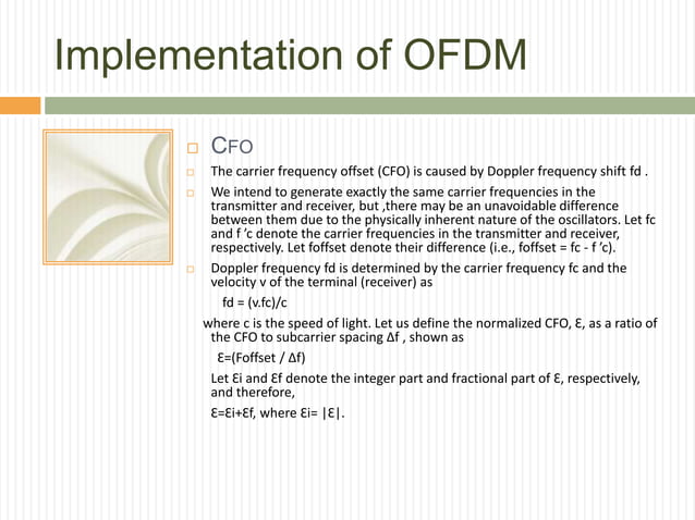 OFDM Orthogonal Frequency Division Multiplexing | PPT