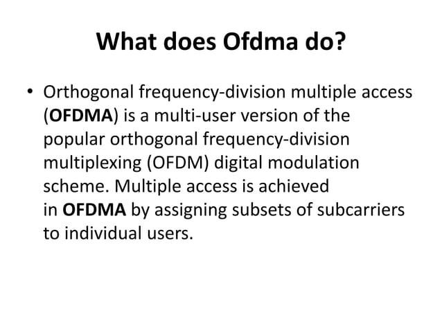 OFDMA | PPTX | Internet | Computing