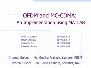 OFDM and MC-CDMA An Implementation using MATLAB.ppt