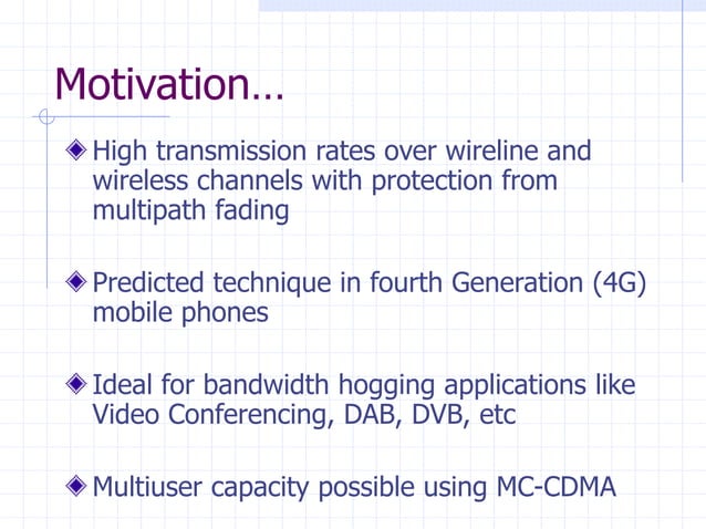 OFDM and MC-CDMA An Implementation using MATLAB.ppt