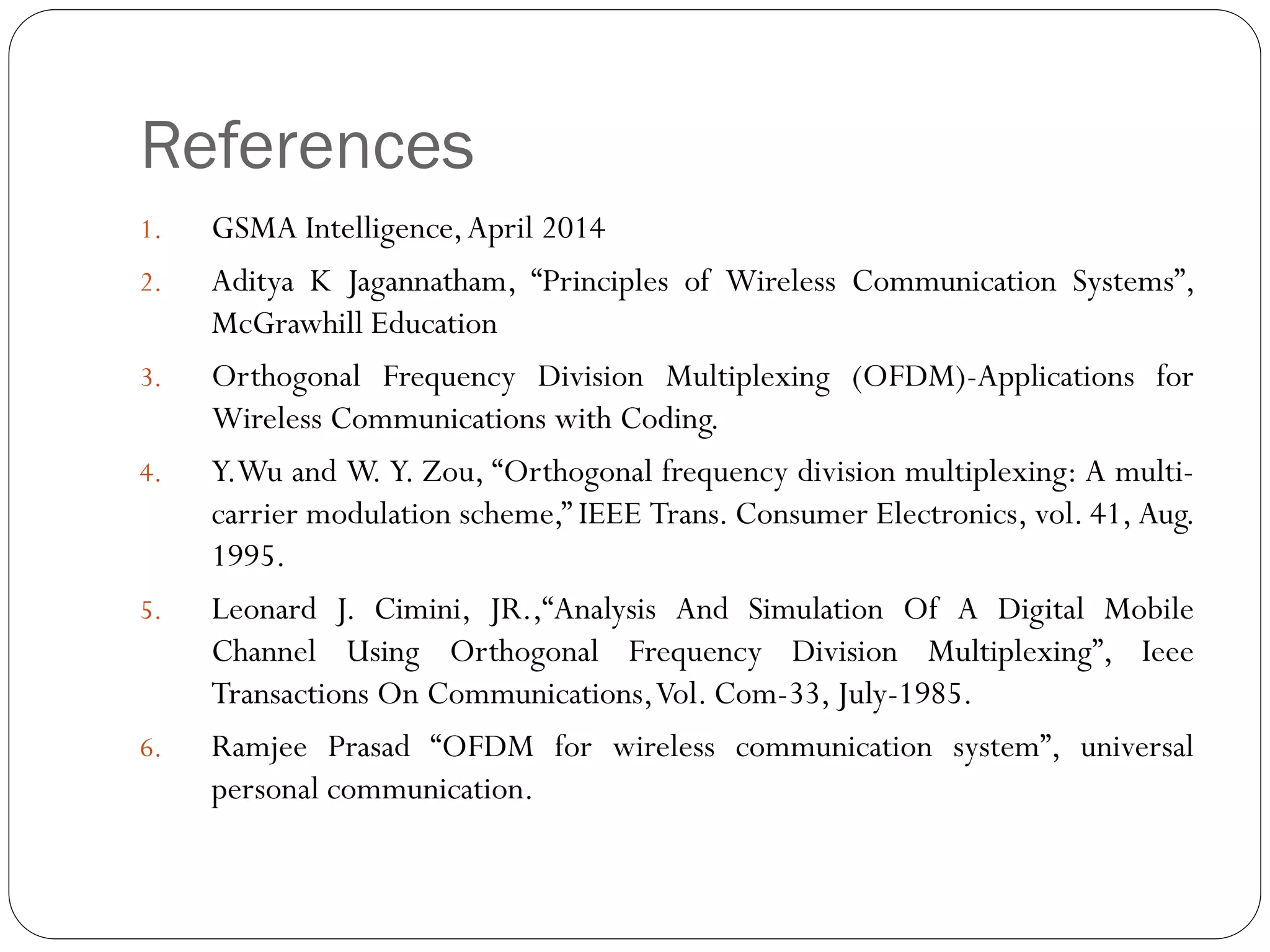 Orthogonal Frequency Division Multiplexing (OFDM) | PPT