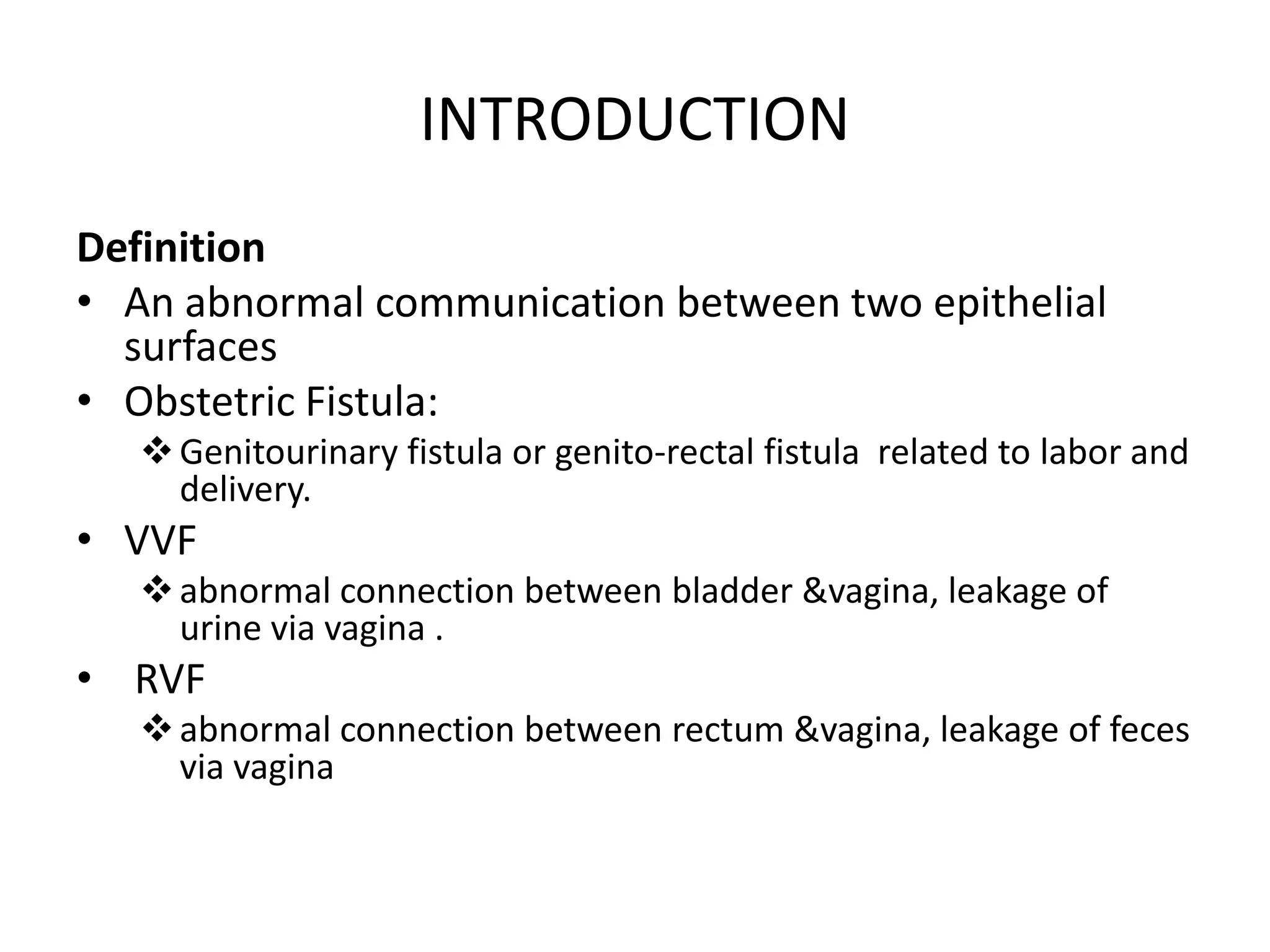 Obstetrics Fistula | PPTX