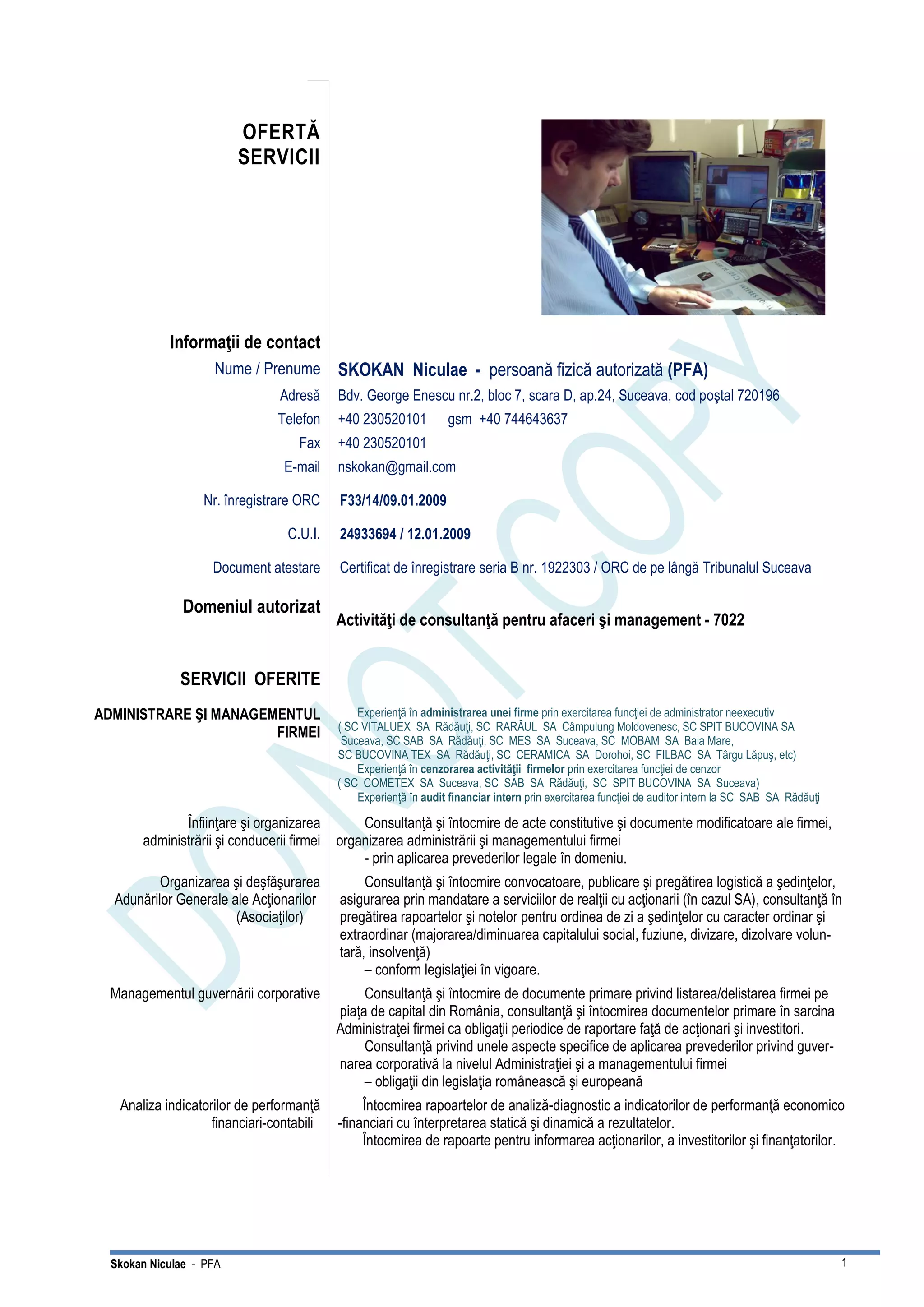 Oferta generala de servicii | PDF