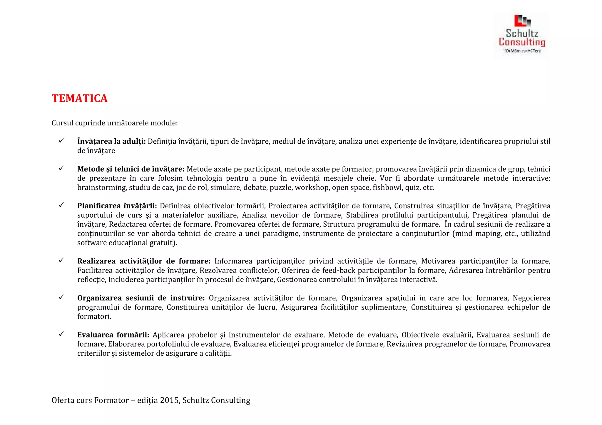 Brosura de prezentare curs Formator | PDF