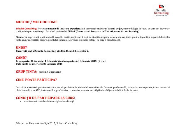 Brosura de prezentare curs Formator | PDF