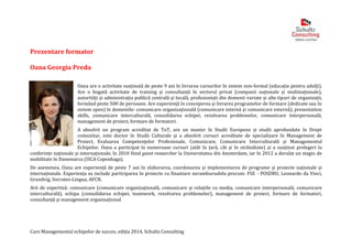 Brosura de prezentare Managementul echipelor de succes | PDF