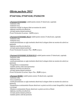 Oferta pachete 2012 (2) | PDF