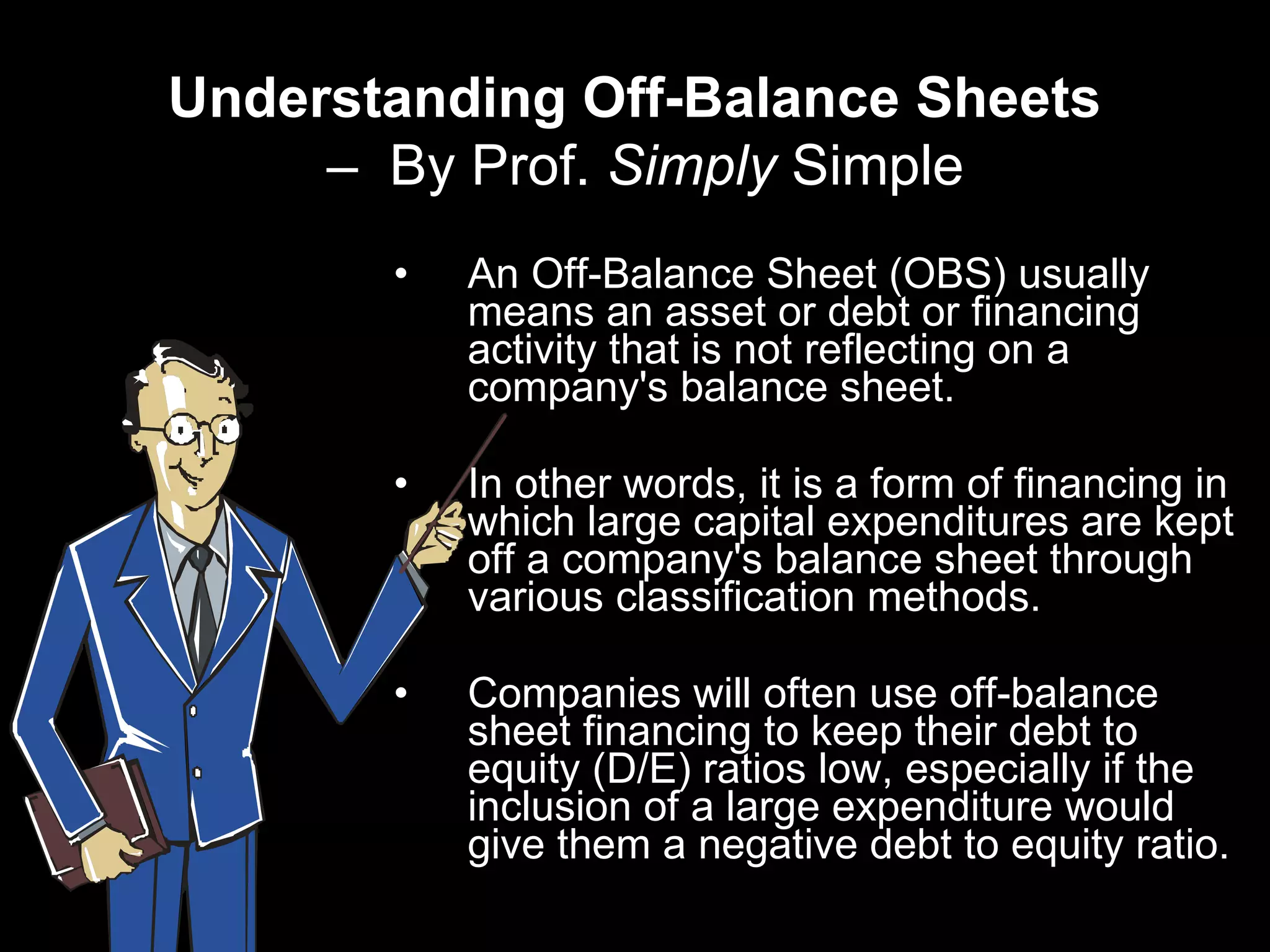 Off balance sheets | PPS