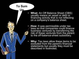Off balance sheets | PPS