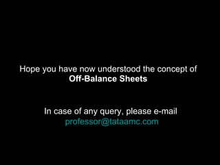 Off balance sheets | PPS