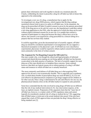 off label | PDF | Pharmaceutical Drugs | Medical Health