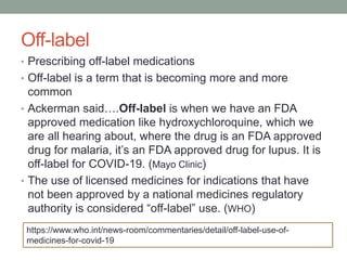 Off-label Use of Medications for COVID-19 Treatment | PPT