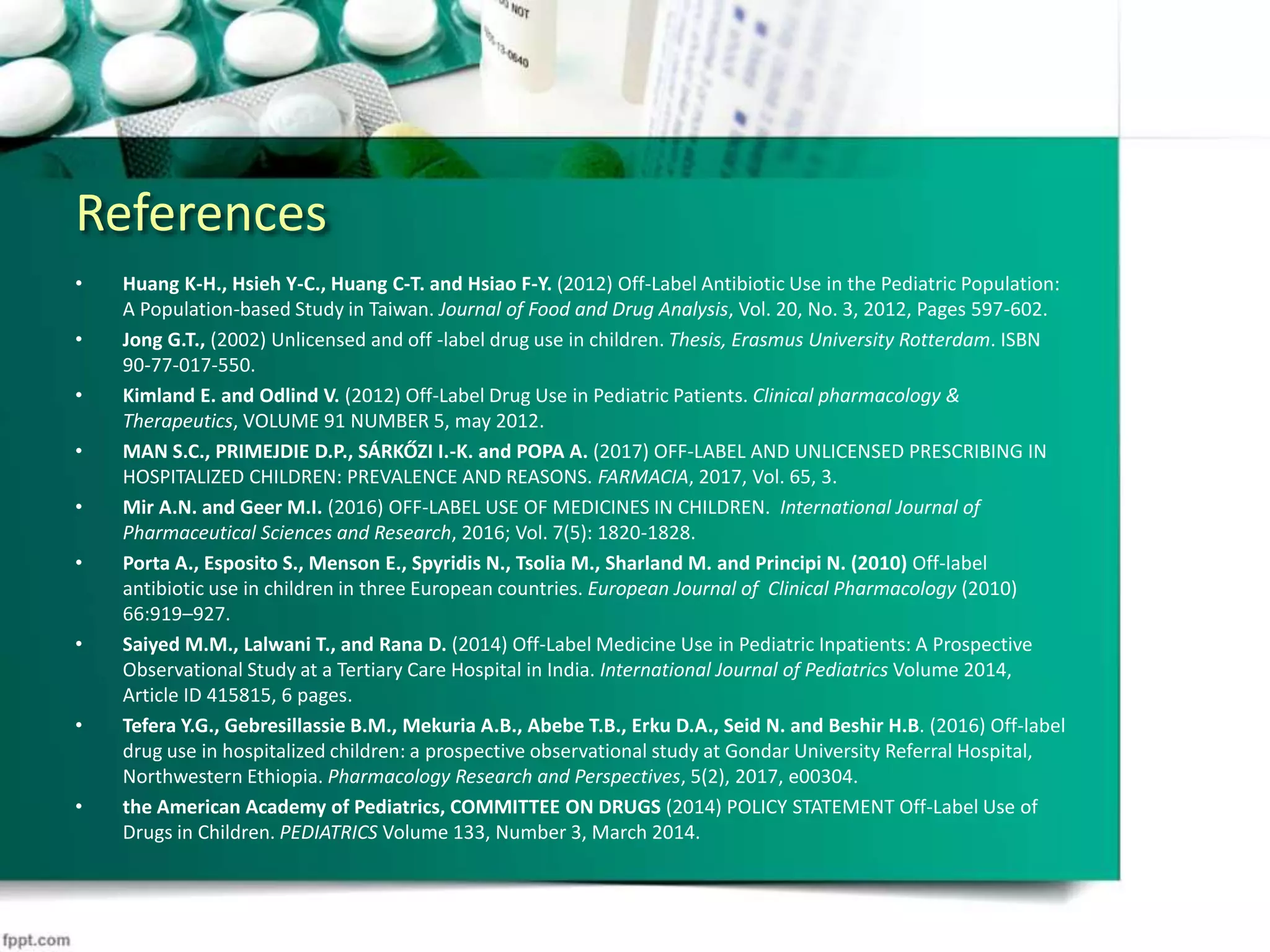 Off label use of antibiotics in pediatrics | PPT