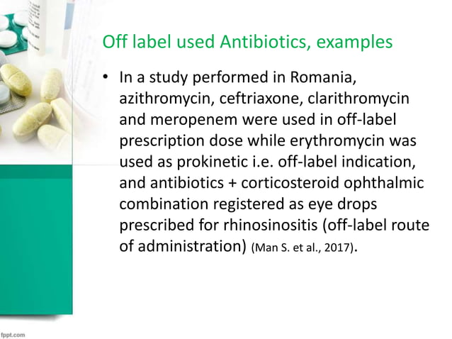 Off label use of antibiotics in pediatrics | PPT