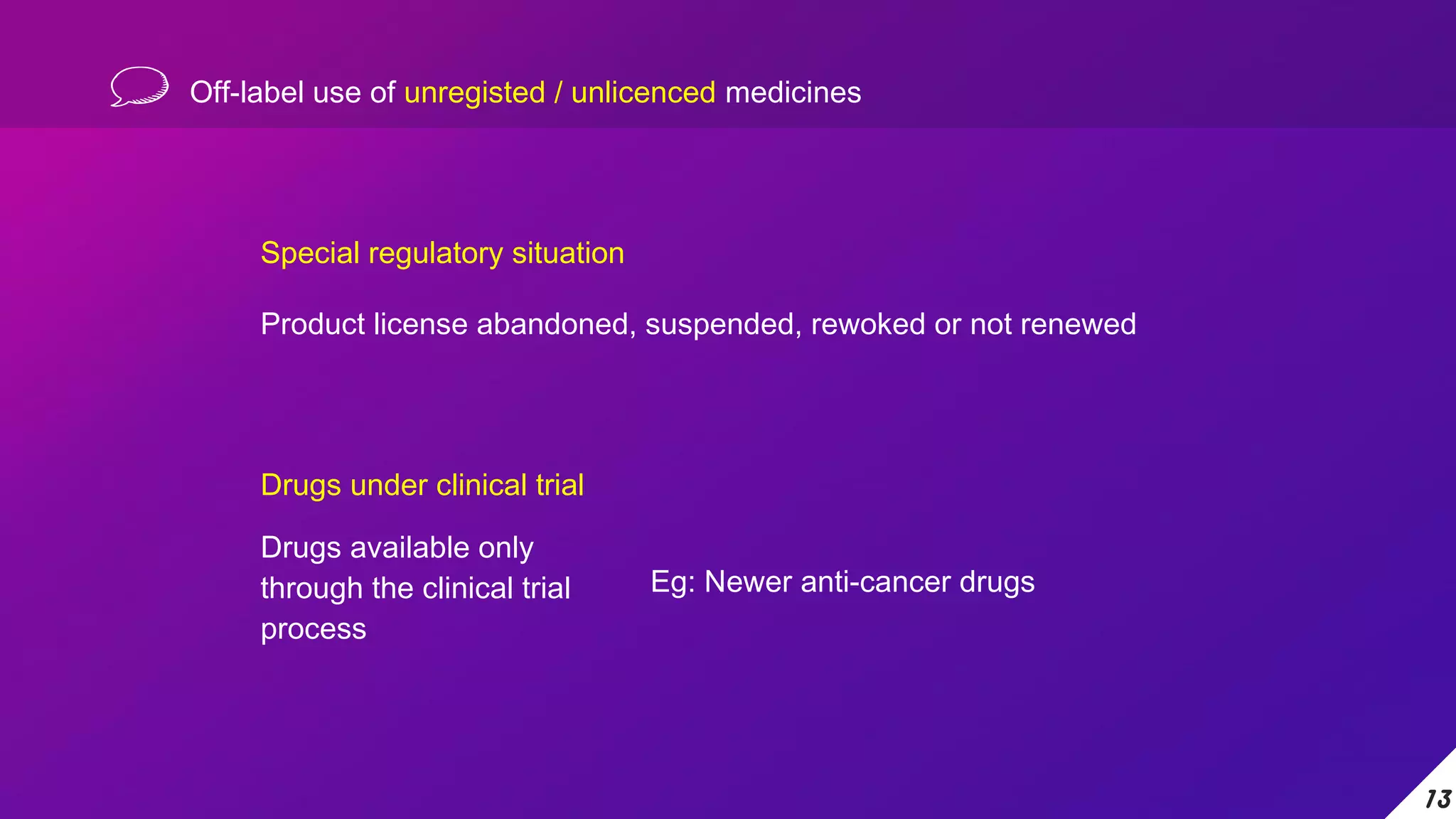 Off label use of drugs | PPS