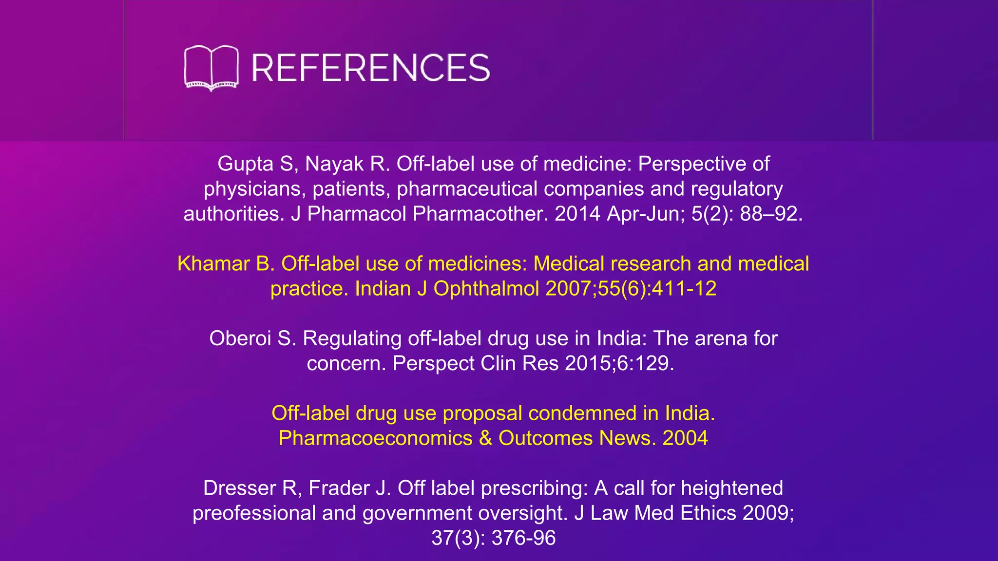 Off label use of drugs | PPS