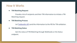 Maximize the accuracy with TIN Matching API | PPTX