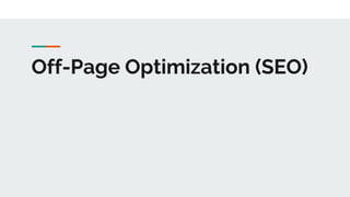 Off page optimization (seo) | PPT
