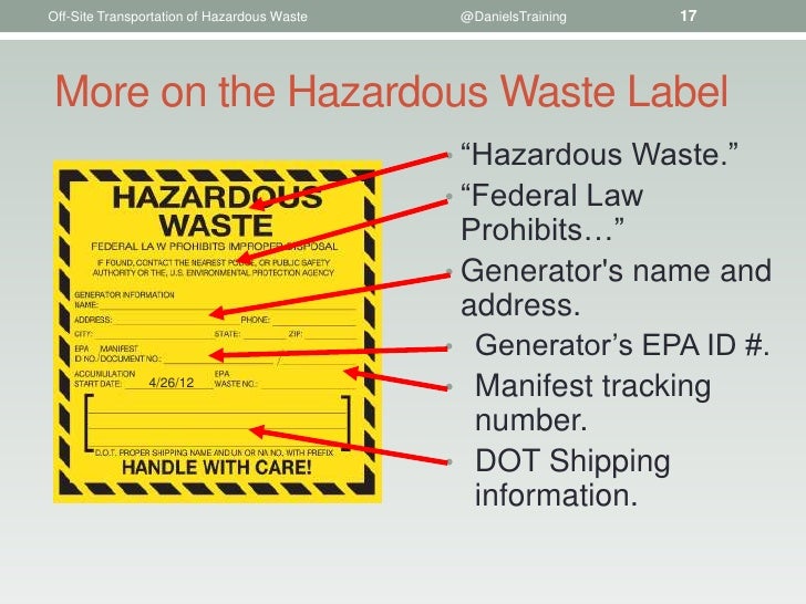 Off Site Shipments Of Hazardous Waste Off Site Shipments Of Hazardous Waste