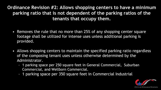Off-Street Parking Standards | PPTX | Developmental Sites | Real Estate