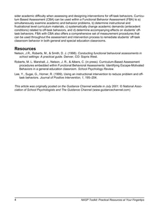 Off task behavior | PDF